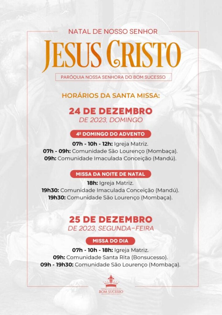 Missa de Natal: confira os horários nas paróquias – Portal da Diocese ...